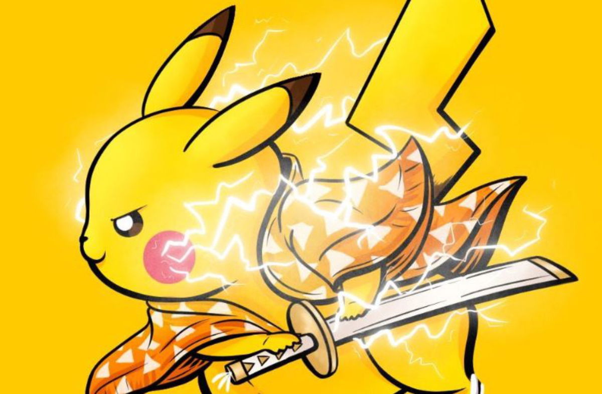 Pokémon y Demon Slayer se une en estas geniales ilustraciones
