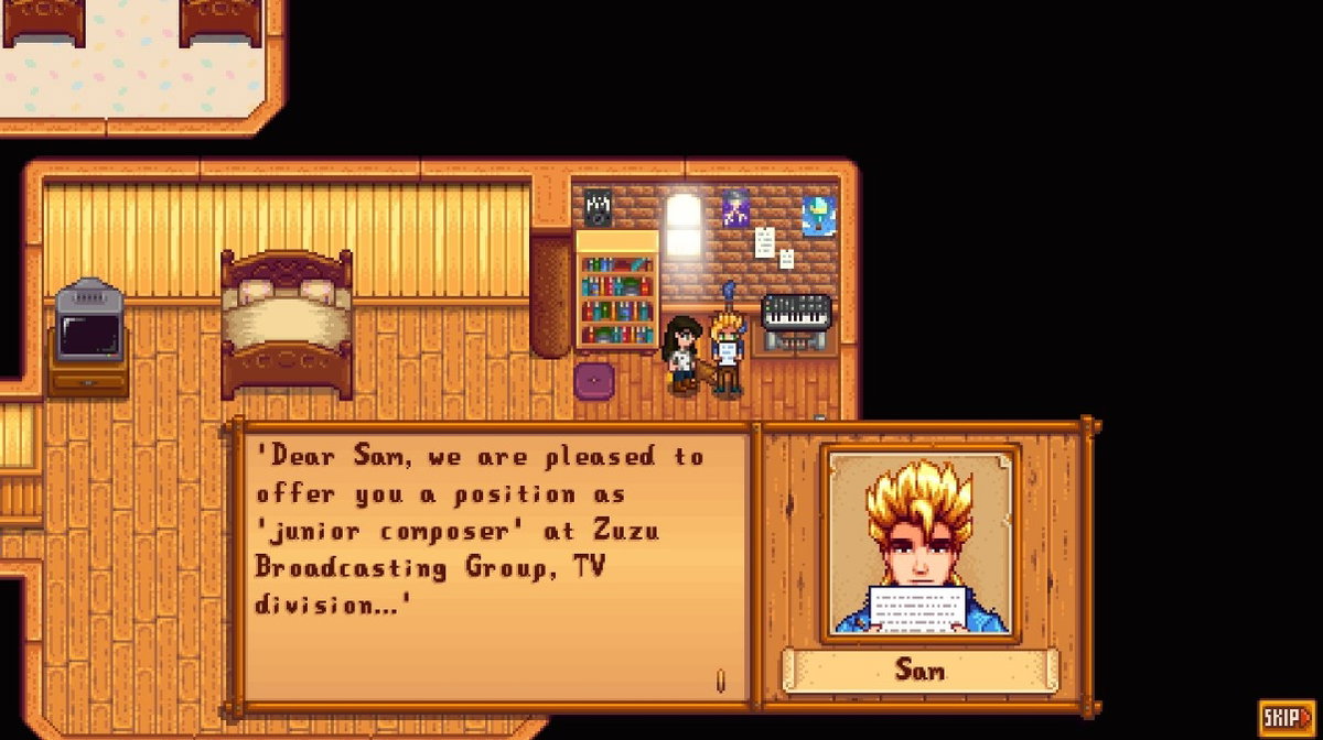 Todo lo que debes saber de Sam en Stardew Valley