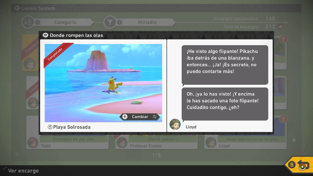Encargos de la Playa en New Pokémon Snap