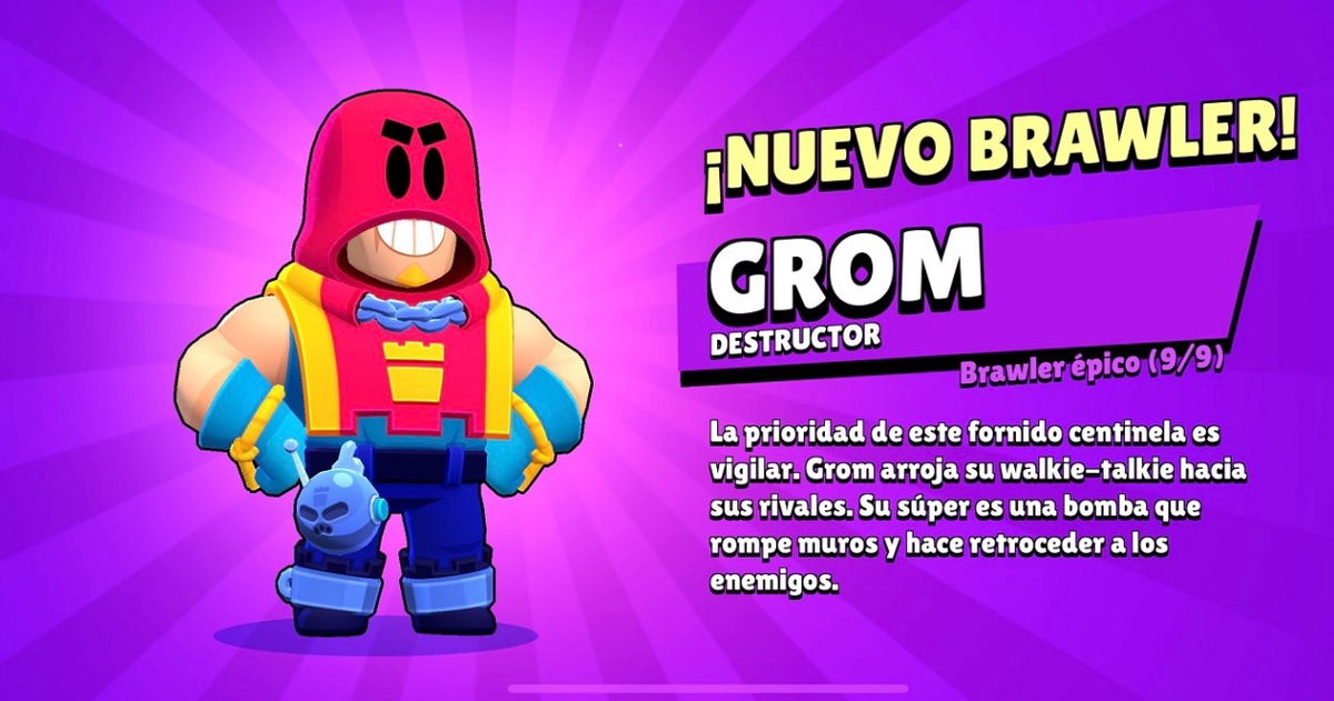 Habilidades y estadísticas sobre Grom en Brawl Stars