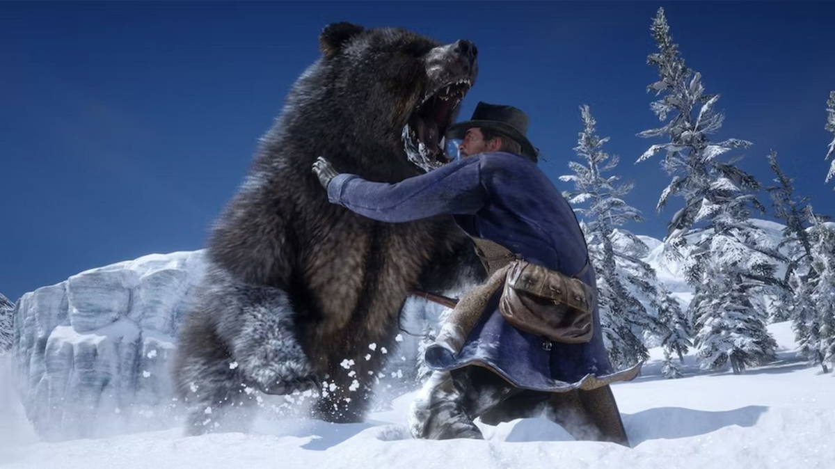 Un jugador de Red Dead Redemption 2 encuentra a un oso grizzly y un ...