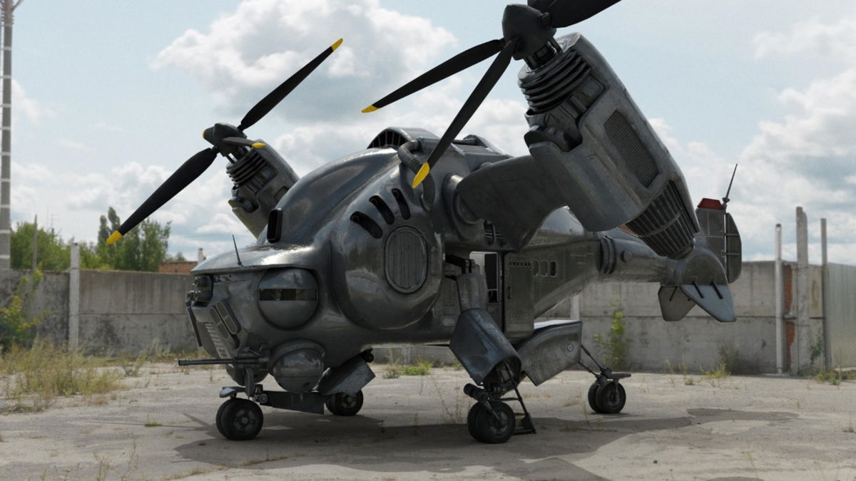 Un jugador de Fallout 3 construye el Vertibird del Enclave con piezas ...